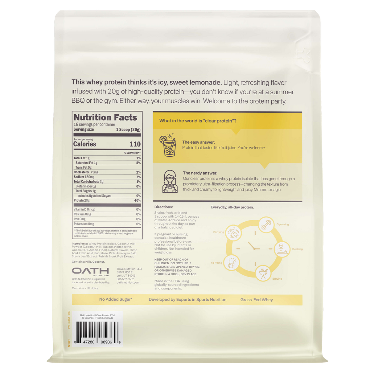 Clear Whey Protein Powder | Clear Protein Isolate by Oath Nutrition