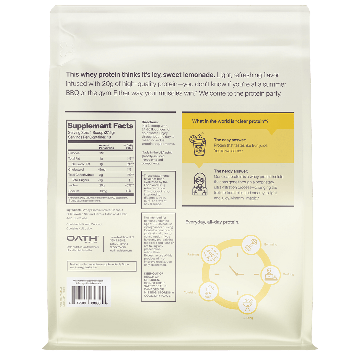 Clear Whey Protein Powder | Clear Protein Isolate by Oath Nutrition