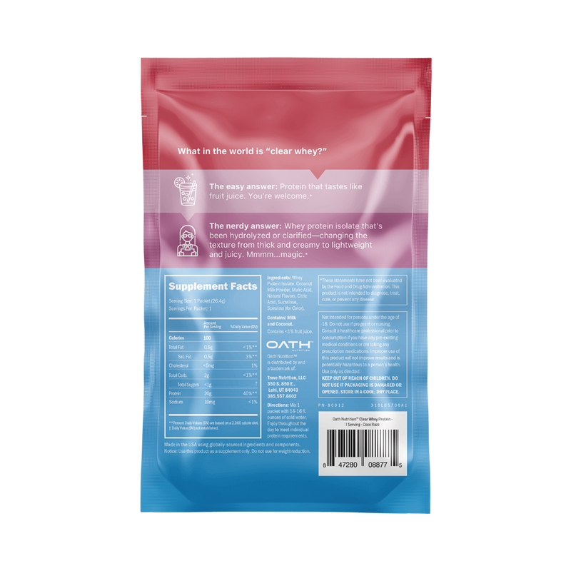 Clear Whey Protein - Singles Serving Samples