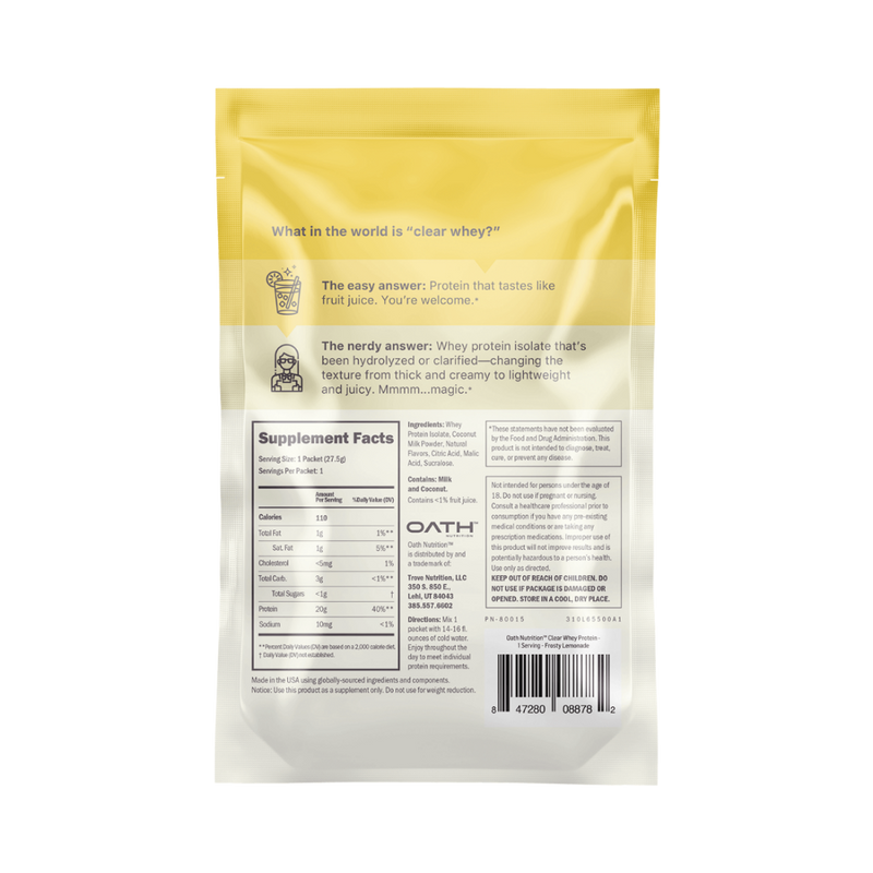 Clear Whey Protein - Singles Serving Samples